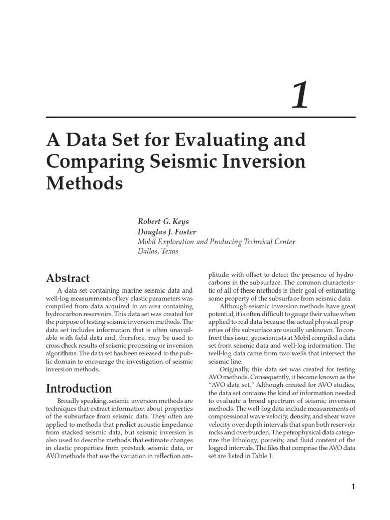 Evaluation and Comparing Seismic Inversion Mehtods | PDF | Reflection Seismology | Geology