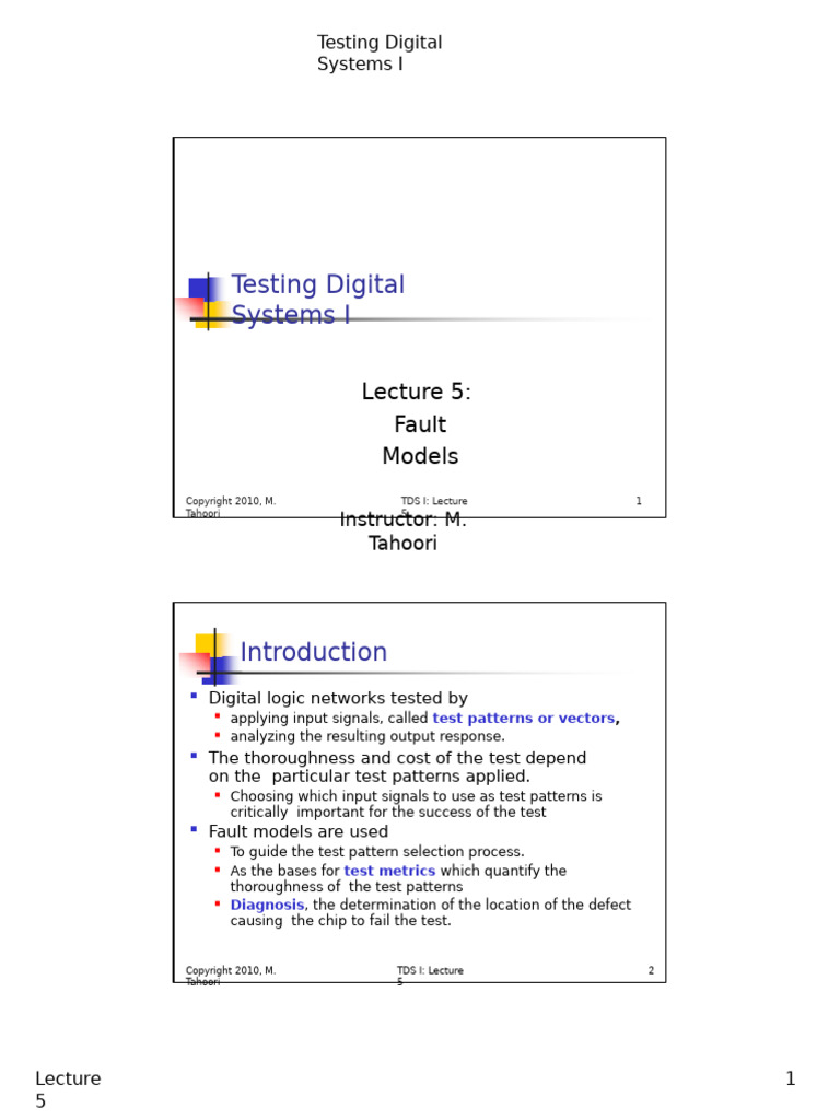 05 Fault Models | PDF | Digital Electronics | Logic Gate