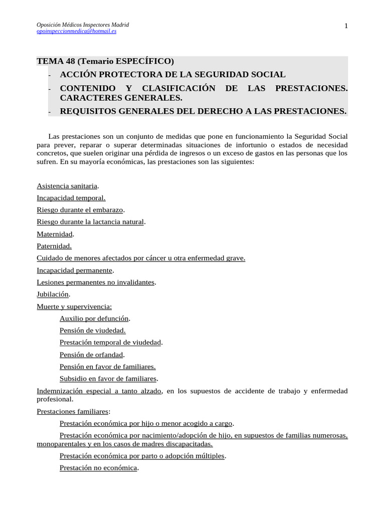 Tema 48 Accion Protectora SS | PDF | Pensión