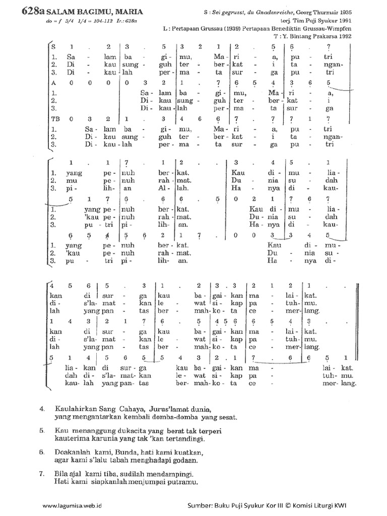 Pers - Eks - PS - 628a - Salam Bagimu Maria | PDF