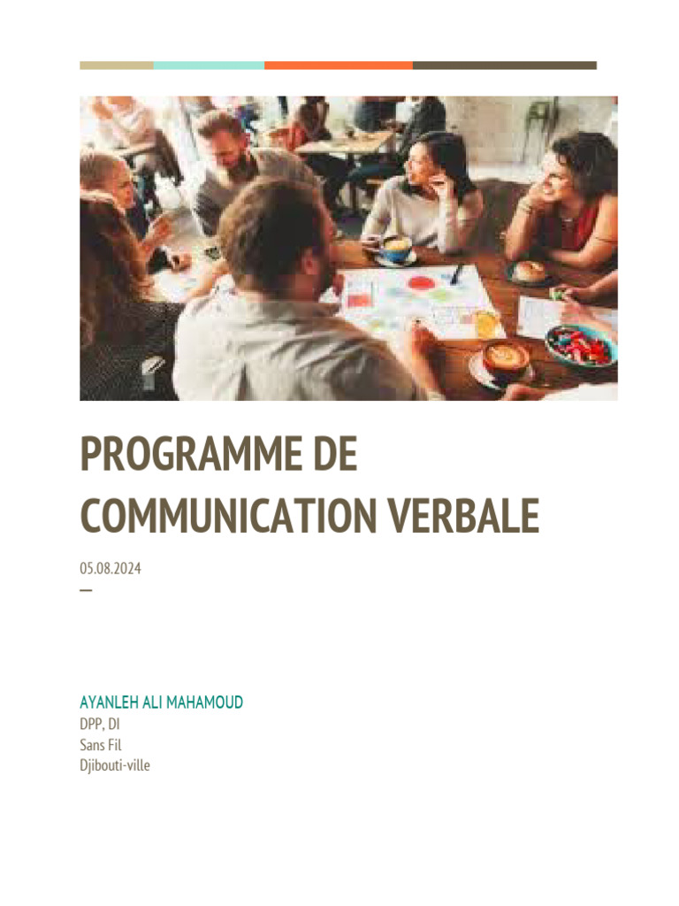 Programme de Communication Verbale | PDF | la communication | Gestion ...