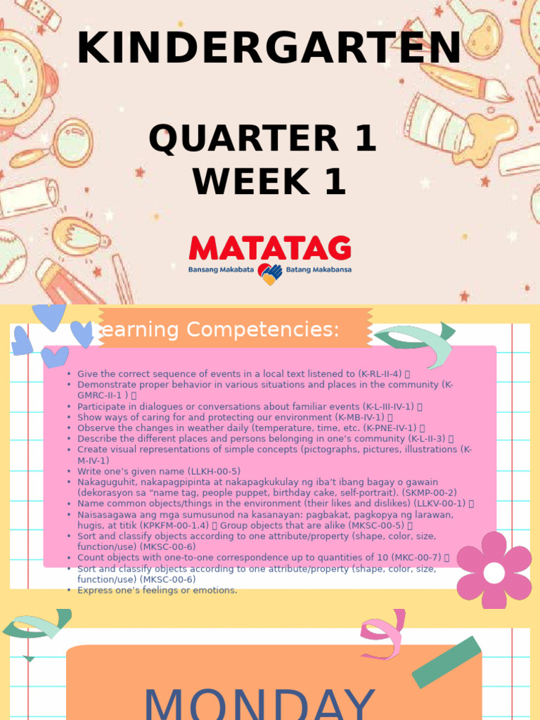 Q1-Kinder PPT Week 1 | PDF