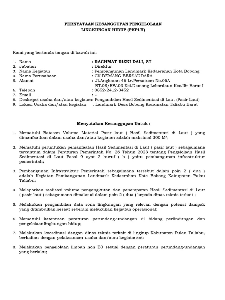 PKPLH Pasir Landmark | PDF | Hukum | Griya & Taman