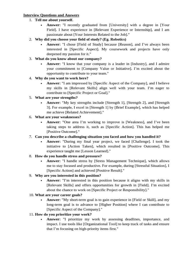 Interview Questions and Answers 2 | PDF | Agriculture | Motivation