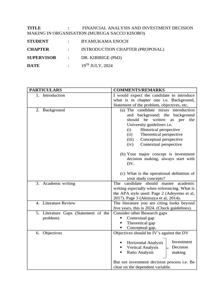 Financial Analysis and Investment Decision Making in Organisation | PDF ...