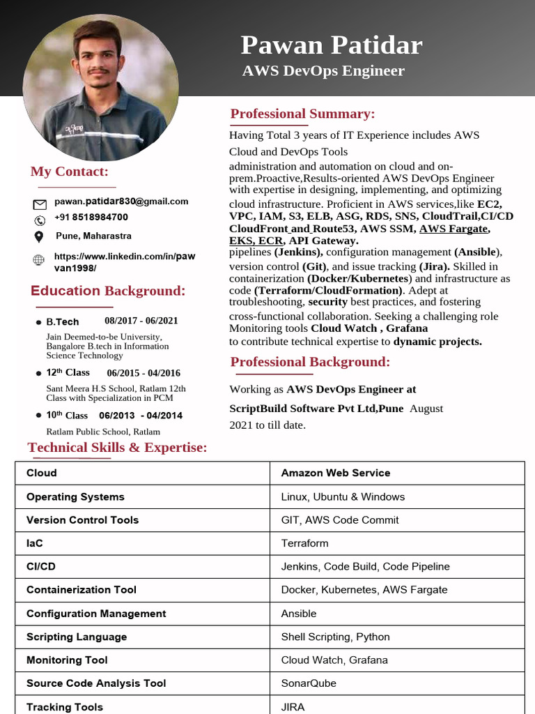 Pawan Patidar (AWS DevOps Engineer) | PDF | Amazon Web Services | Computer Science
