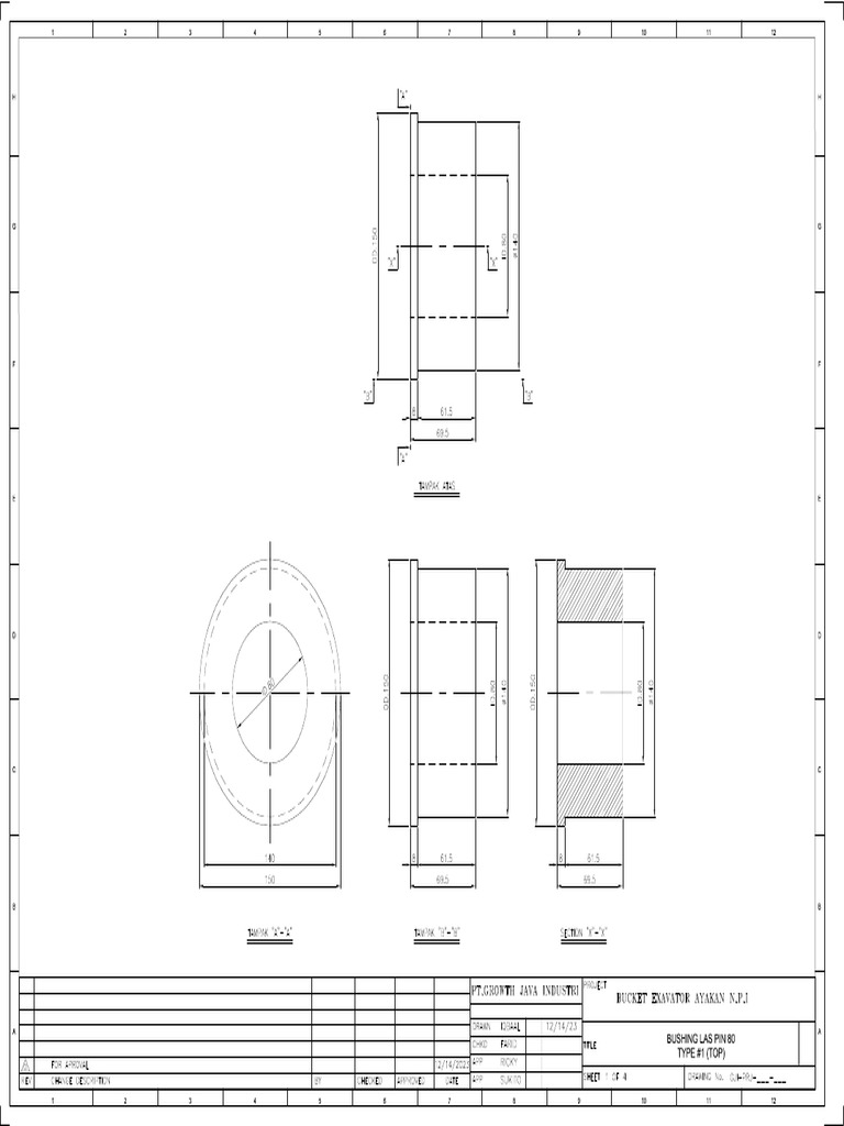 Bushing Las Pin Bucket Exa PC200 Ayakan NPI | PDF