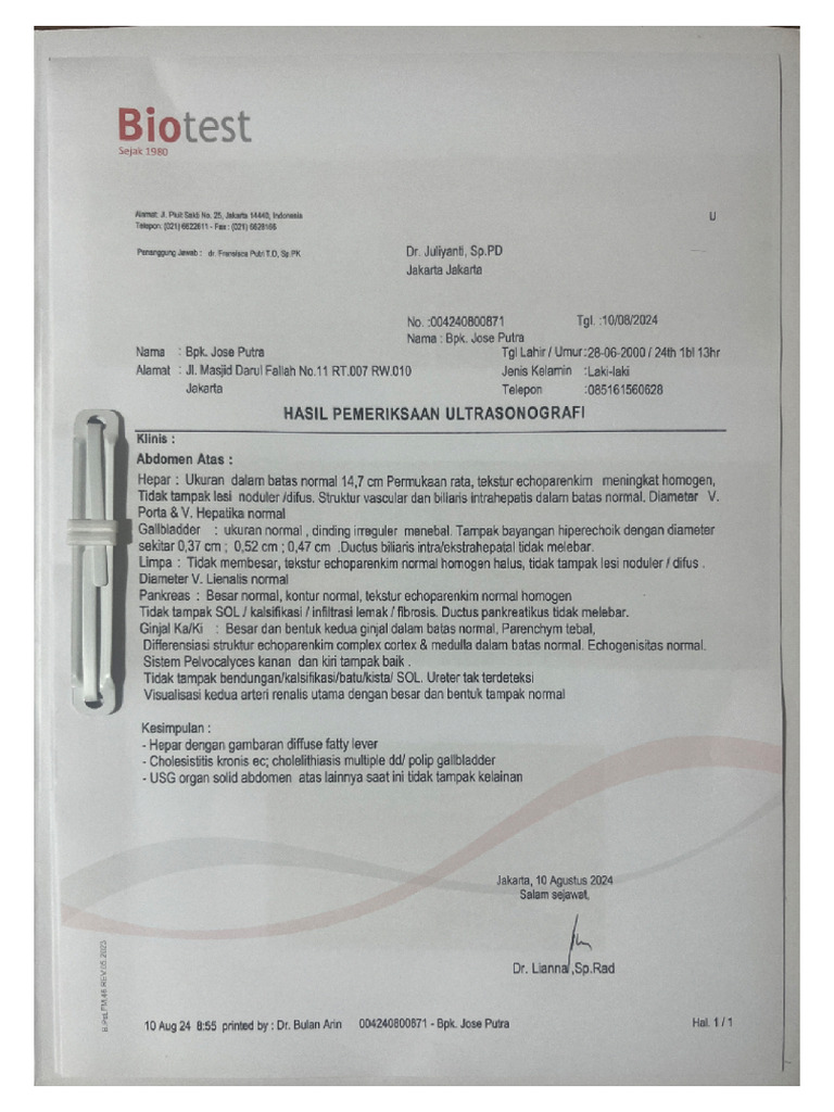 Hasil Lab Lanjutan - Jose | PDF