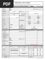 Personal Data Sheet 2023 Template | PDF