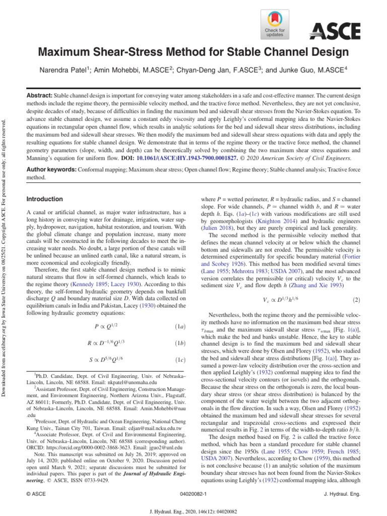Maximum Shear Stress Method For Stable C | PDF | Shear Stress | Stress ...