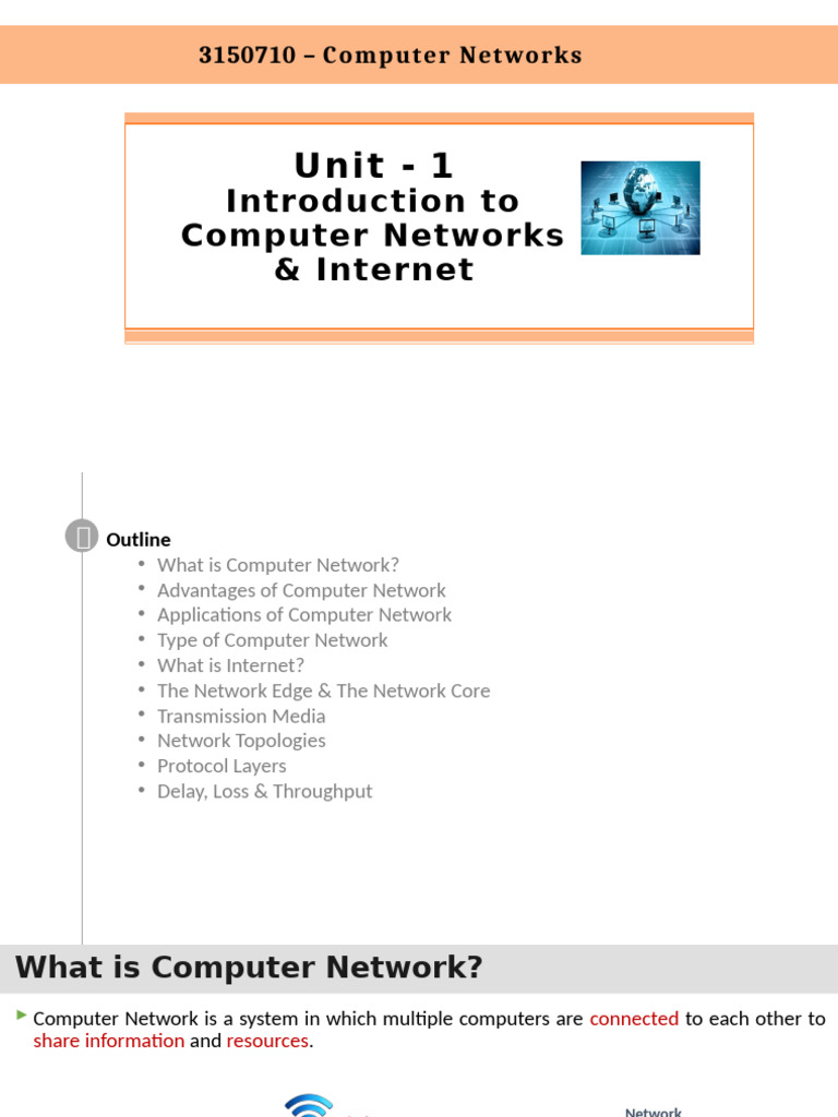 Unit 1 [3150710 - Computer Networks] | PDF | Network Topology | Computer Network
