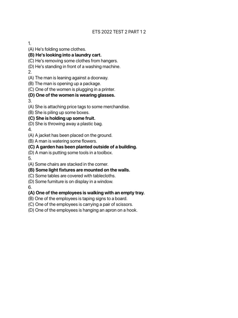 ETS 2022 Test 2 Listening Practice | PDF | Teaching Methods & Materials ...