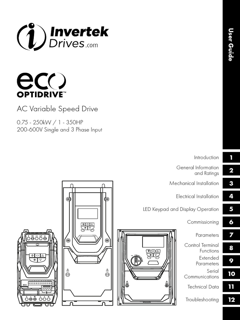 Invertek Optidrive Eco Manual | PDF | Parameter (Computer Programming) | Power Supply