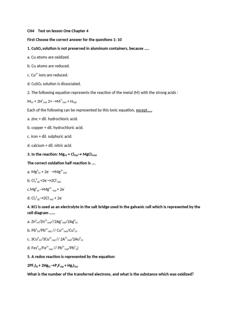 CH4 | PDF | Anode | Redox
