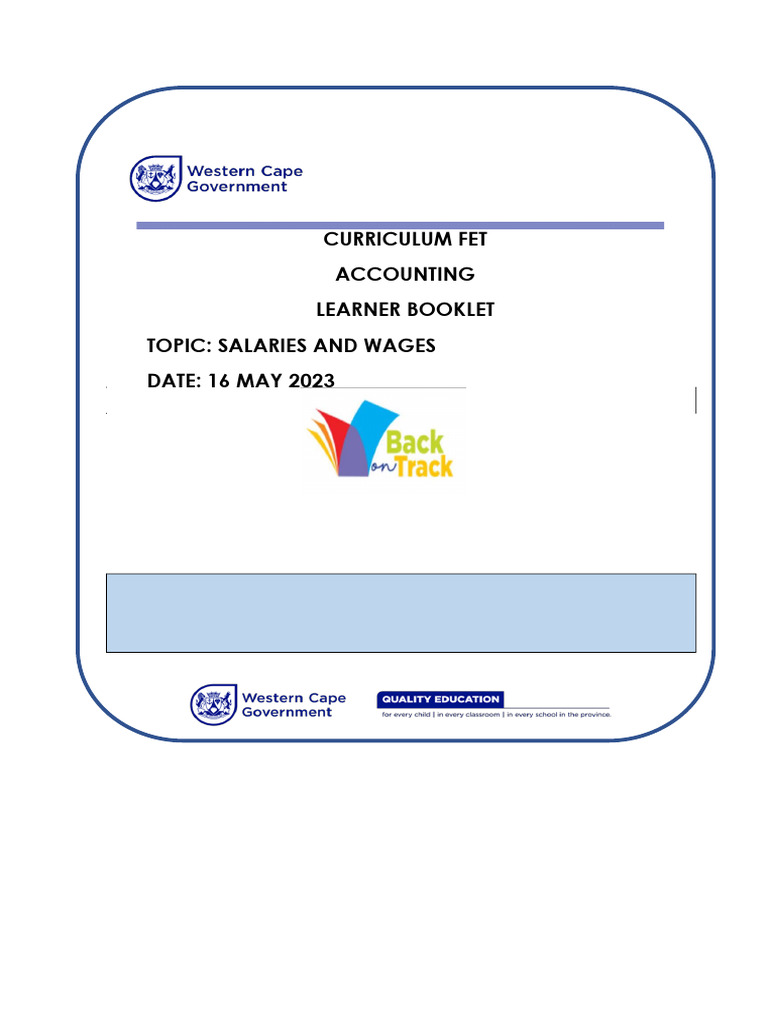 Grade 10 Accounting: Salaries & Wages Guide | PDF | Salary | Pension