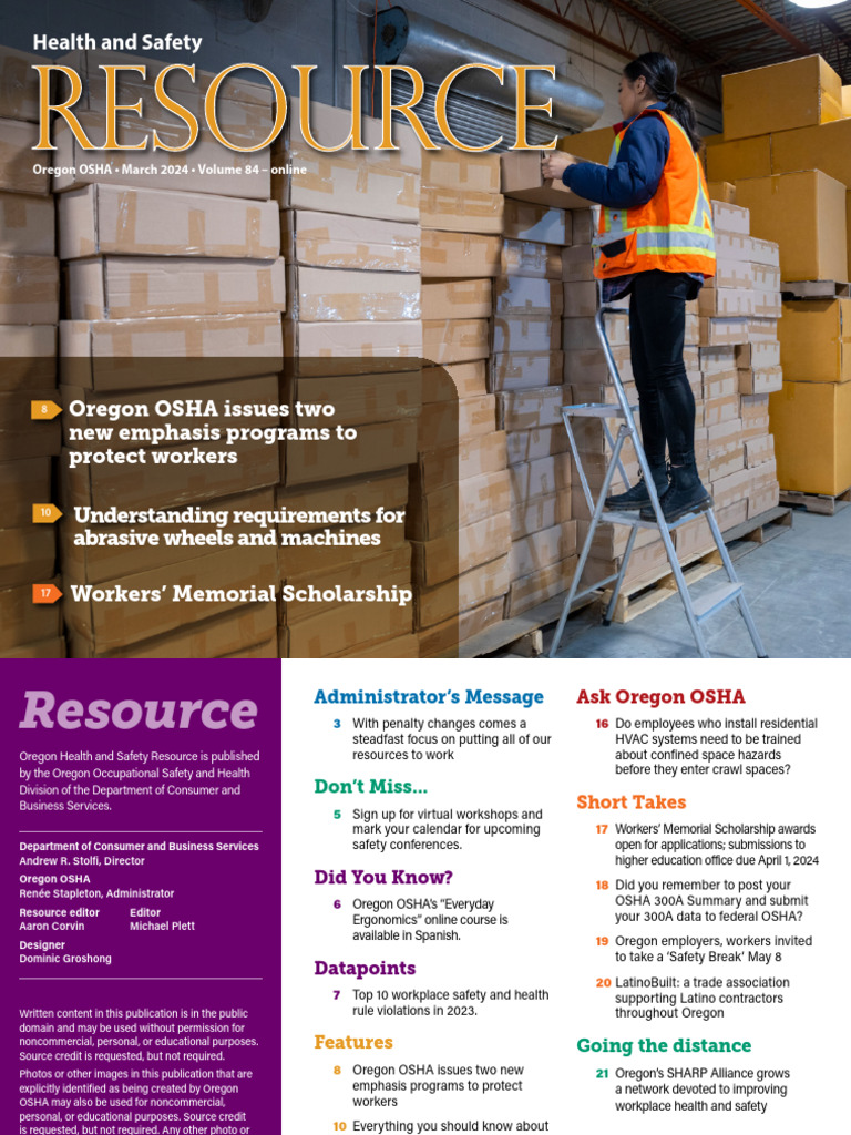 Health and Safety: Oregon OSHA - March 2024 - Volume 84 - Online | PDF ...