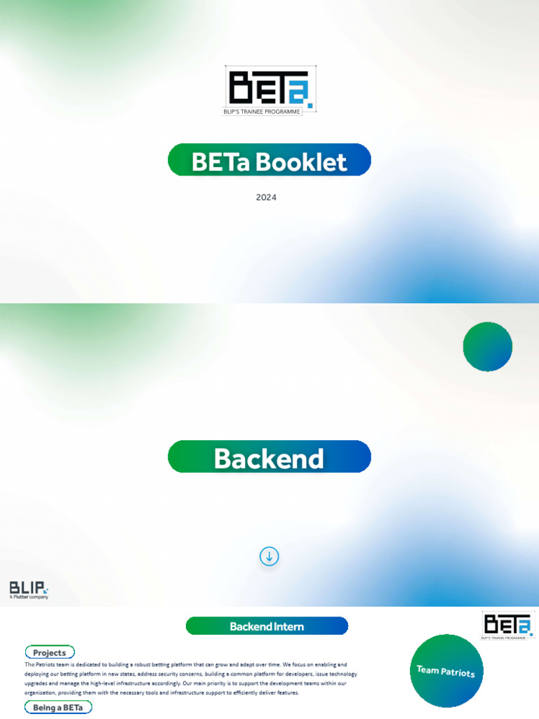 Backend Intern Opportunities at Blip | PDF | Computing | Software Engineering