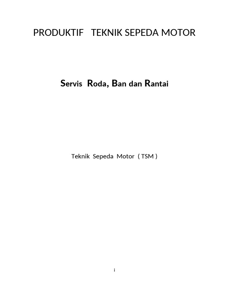 Modul TSM SERVIS RODA, BAN DAN RANTAI | PDF