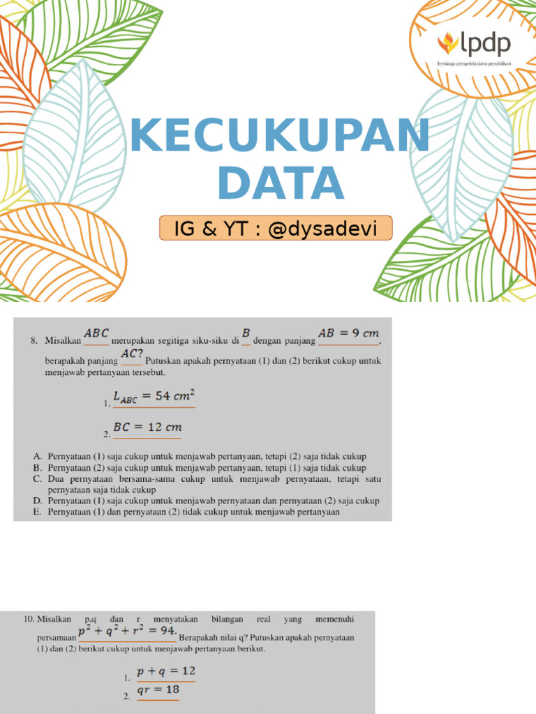 Analitis Dan Kecukupan Data | PDF