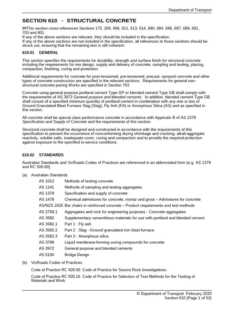 Sec 610 | PDF | Concrete | Cement