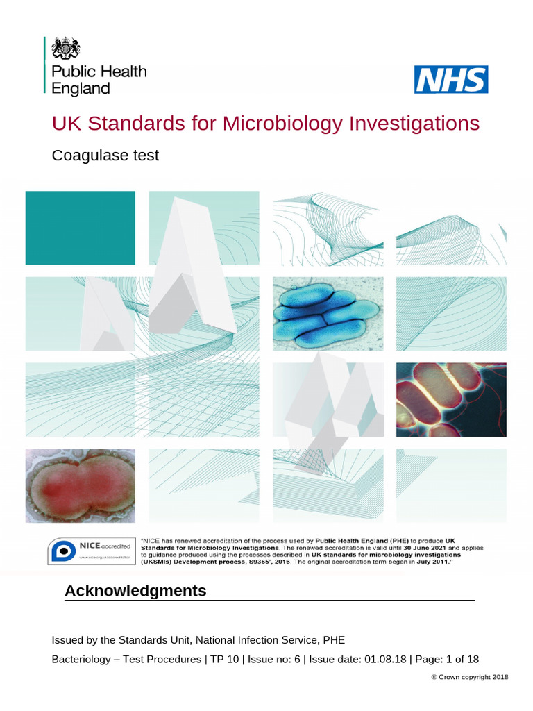 UK Standards For Microbiology Investigations: Coagulase Test | PDF ...