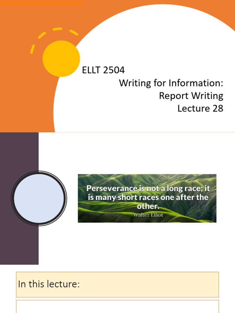 2024 ELLT 2504 Report Writing - August 13 PDF | PDF | Business | Art