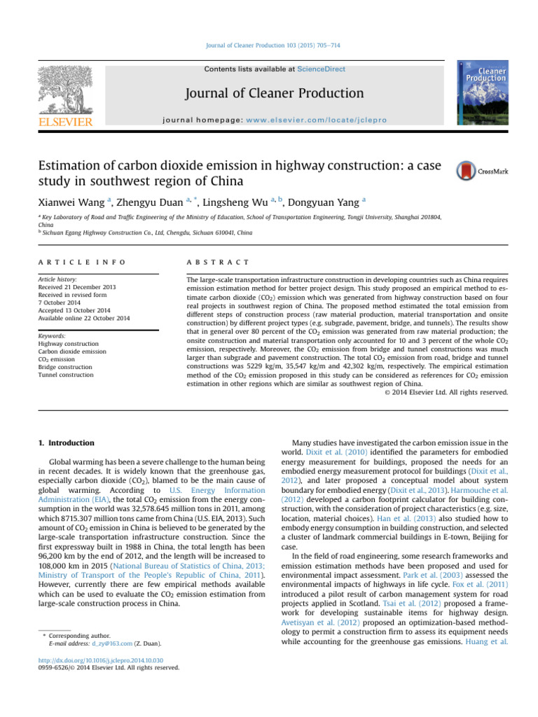 CO2 Emissions in Chinese Highway Construction | PDF | Life Cycle ...