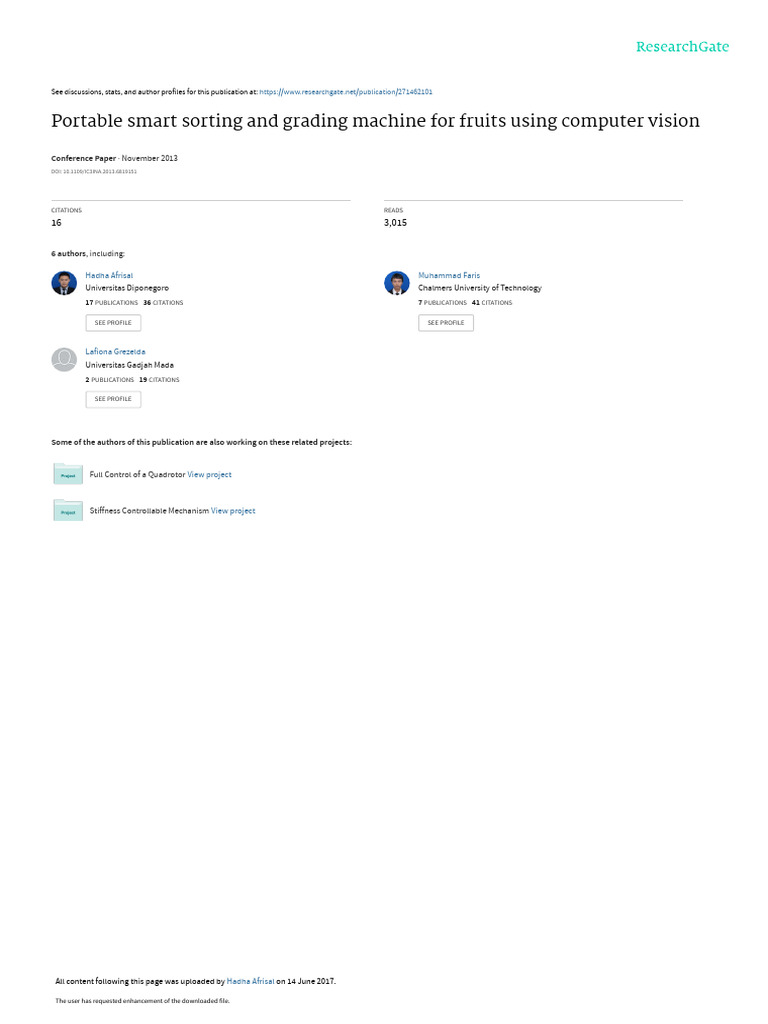 Portable Smart Sorting and Grading | PDF | Rgb Color Model | Computer Vision