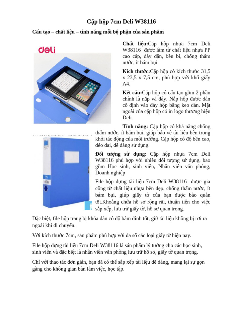 29.Cặp Hộp Deli 7cm | PDF