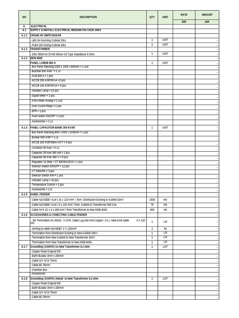 Rab 20kv 500kva | PDF | Physical Quantities | Electrical Engineering
