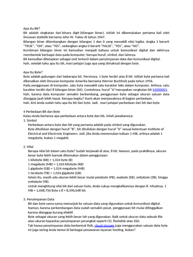Apa Itu Bit | PDF | Komputer