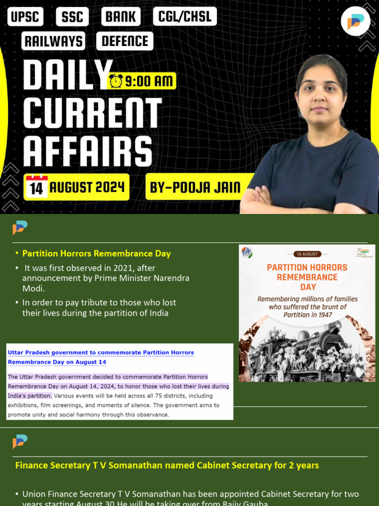 14th August 2024 Current Affairs | PDF | Non Bank Financial Institution