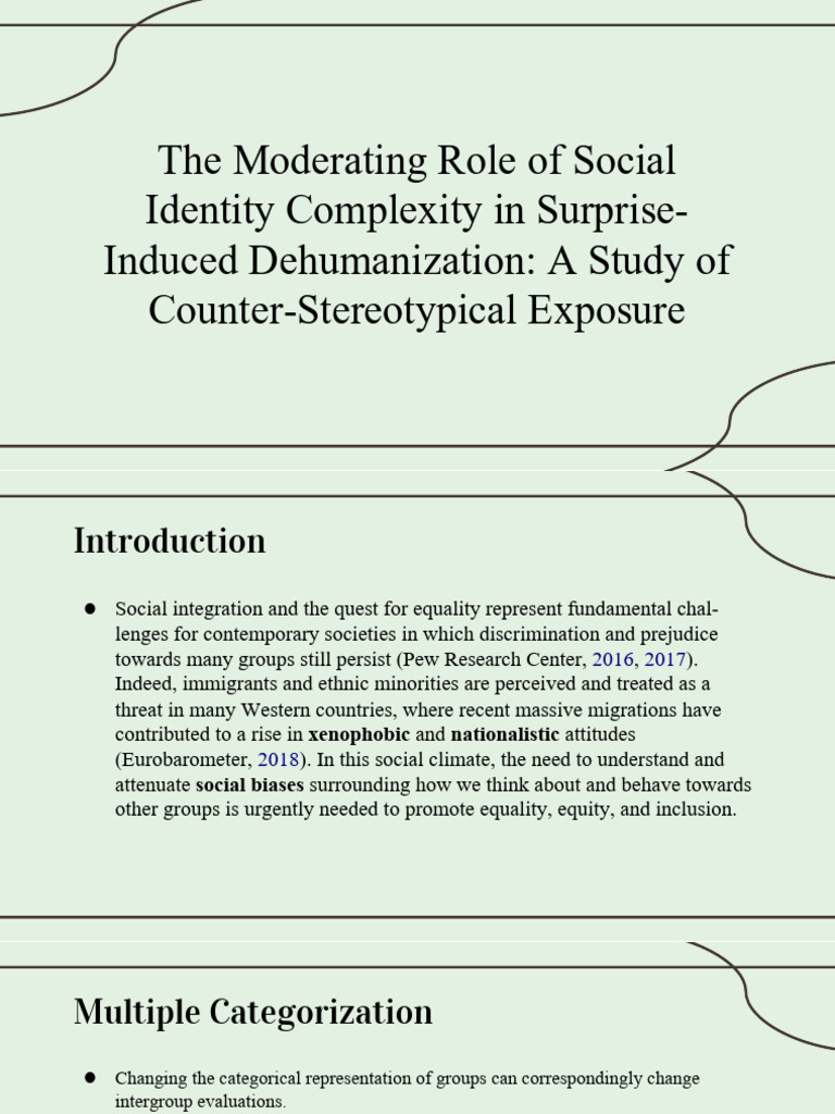 Social Identity Complexity in Dehumanization | PDF | Stereotypes ...