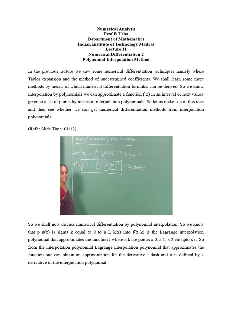 Lec 17 | PDF | Interpolation | Polynomial