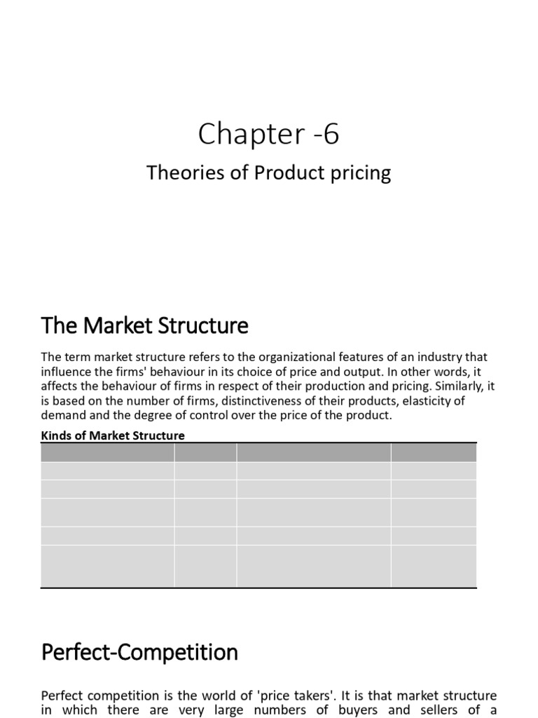 Unit 6 Market Structure BIT | PDF | Oligopoly | Perfect Competition
