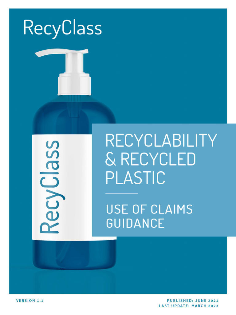 RecyClass Use of Claims Guidance | PDF | Recycling | Packaging And Labeling
