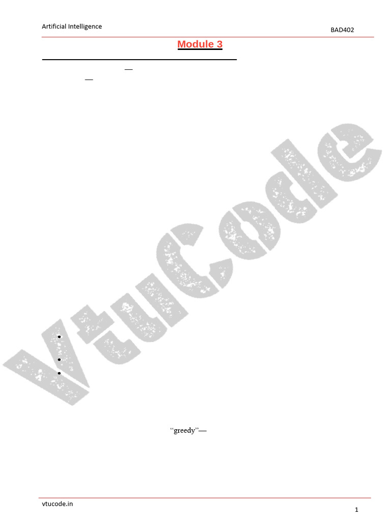 BAD402 Module 3: Heuristic Search Strategies | PDF | Applied Mathematics | Theoretical Computer ...