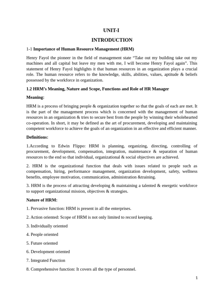 Unit 1 (Hrm) Dppm Batch 2 | PDF | Human Resource Management | Human Resources