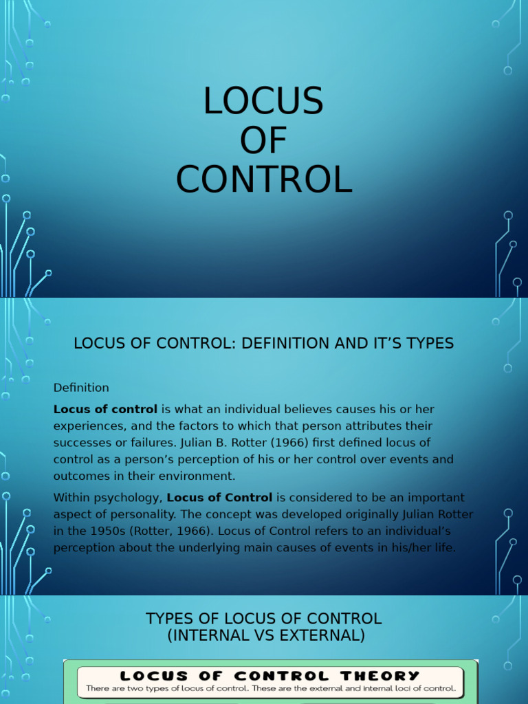 Locus of Control | PDF | Entrepreneurship | Mindset