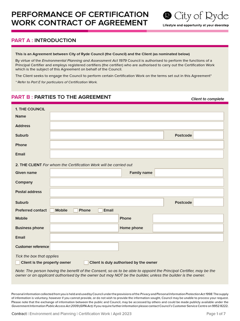 2023 04 Certification Work Contract | PDF | Fee | Regulatory Compliance