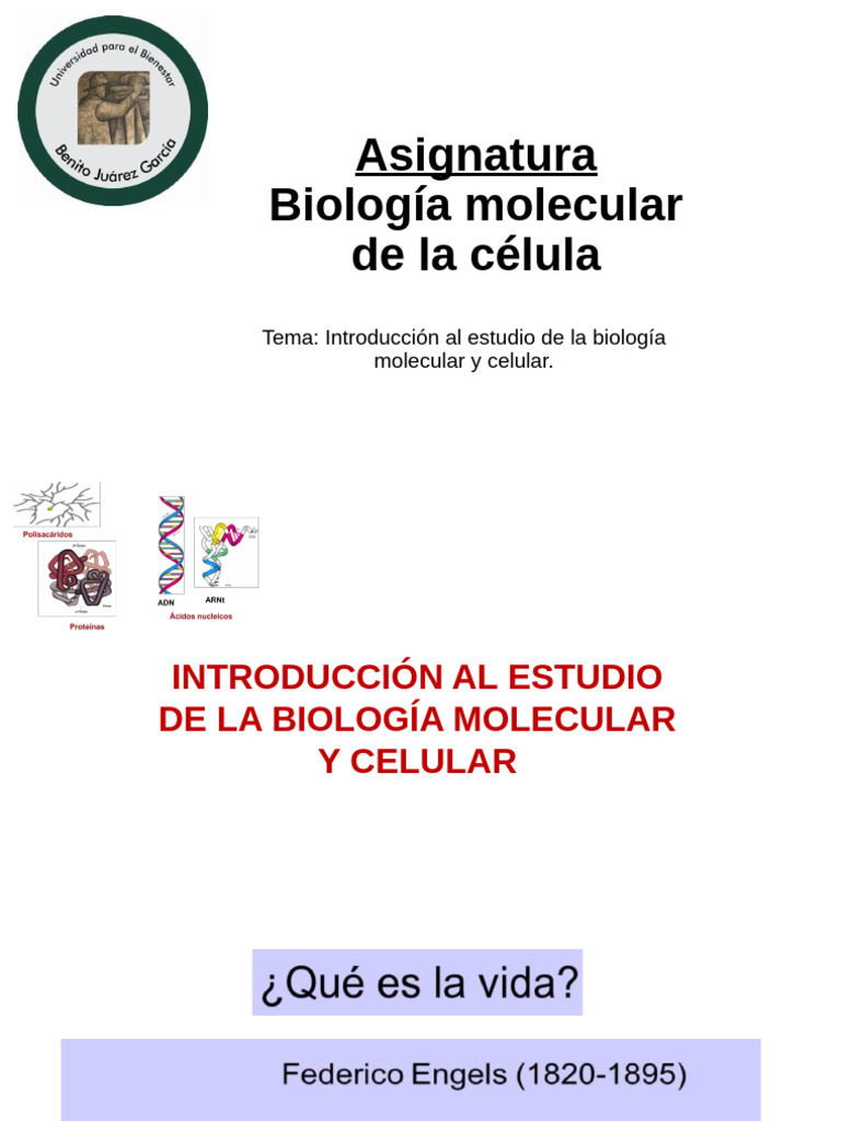 Introduccion A La Biologia Molecular | PDF | Organismos | Biomoléculas