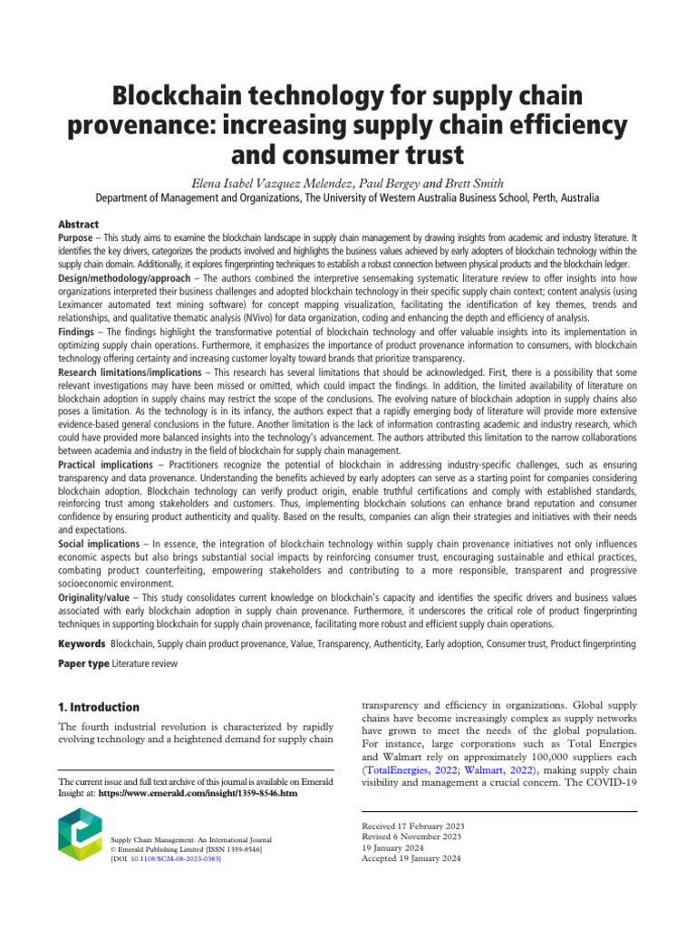 Emerald - Blockchain Technology for Supply Chain Provenance ...