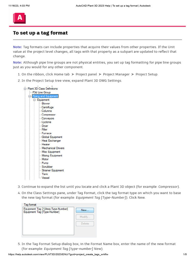 Setting Up Tag Formats in Plant 3D | PDF | Auto Cad | Autodesk