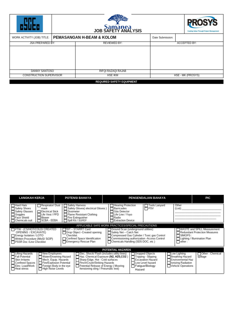 Jsa Install H-Beam & Coloumn | PDF