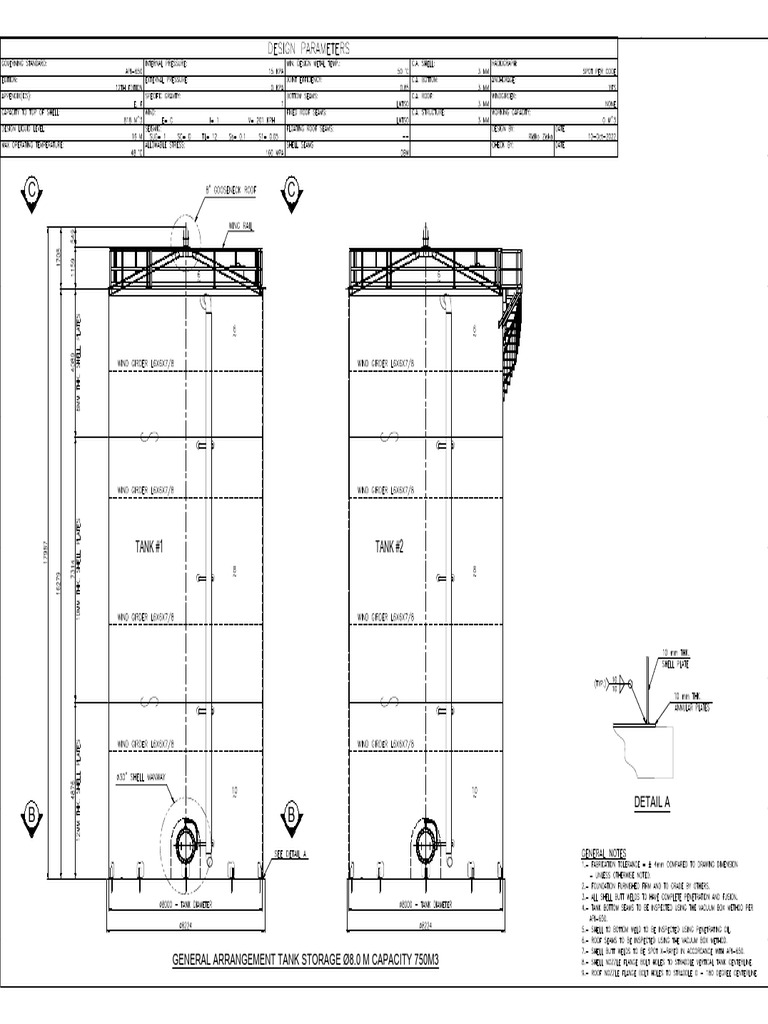 Storage Tank Kap. 750 m3 | PDF | Technology & Engineering