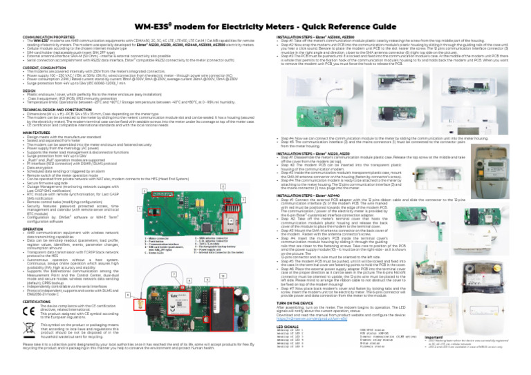 WM-E3S Family Quick Reference Guide ENG v1 28 | PDF | Modem | Computer Network