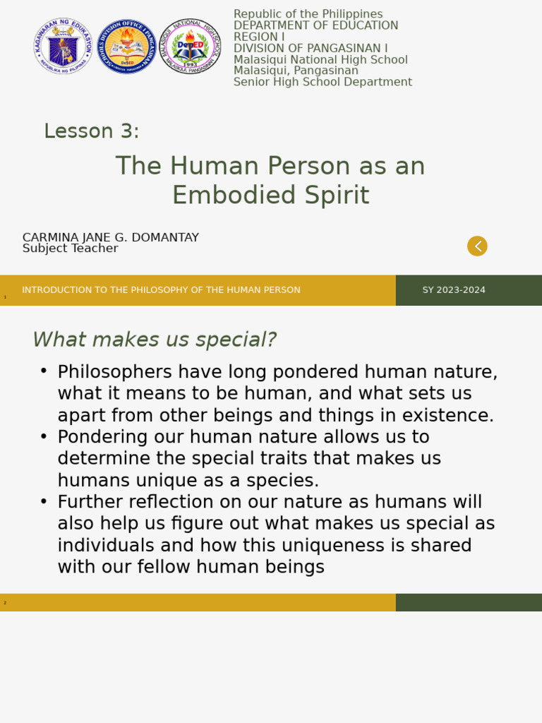 Understanding the Human Person's Nature | PDF | Thought | Human