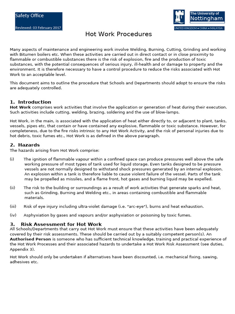 Hotwork | PDF | Combustion | Risk