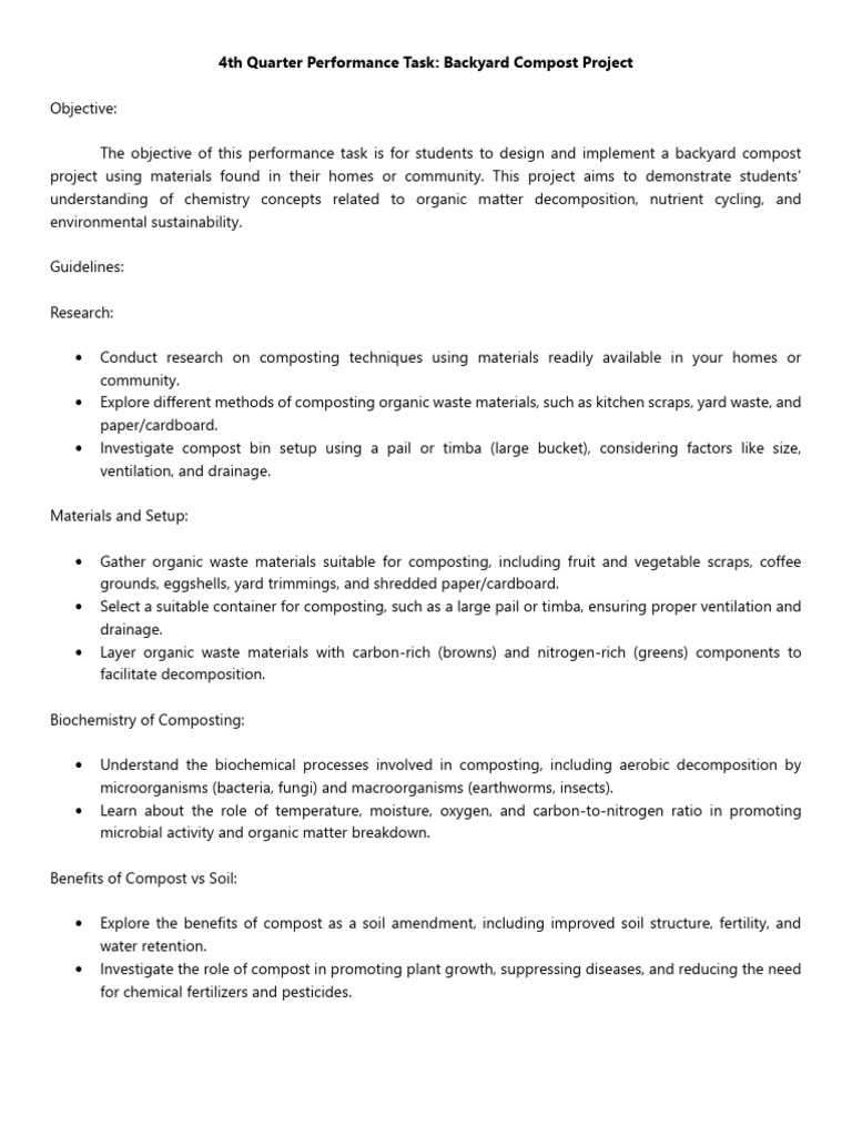 4th-Quarter-Performance-Task (1) Tat | PDF | Compost | Soil