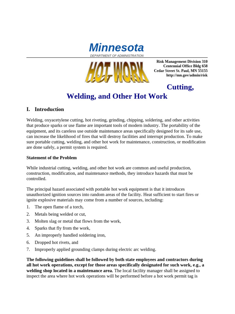 Hot Work Safety Guidelines | PDF | Welding | Construction